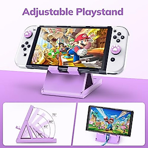 Younik Switch OLED Accessories Bundle, 16 in 1 Accessories Kit Includes Switch OLED Carrying Case, Protective Case Cover for Console & J-Con, Screen Protector, Adjustable Stand, Switch Game Case