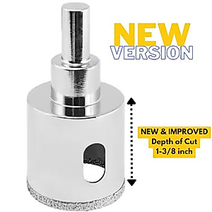 Drilax 1-1/2 Inch Diamond Hole Saw with Water Delivery System Guide Easy Drilling for Quartz, Granite, Marble, Porcelain, Ceramic, Glass Tiles - Complete Kit for Precise DIY Holes 1.5 inch