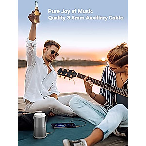 UGREEN 3.5mm Audio Cable Hi-Fi Stereo Double Layer Shielding Nylon Braided with Silver-Plating Copper Core, Zinc Alloy Male to Male Aux Cord Tangle-Free for Audiophile Musical Lovers, 6.5ft