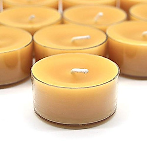 12pcs Natural Beeswax Tealight Candles - Organic Candle Honey Scent Smokeless Clean Burning