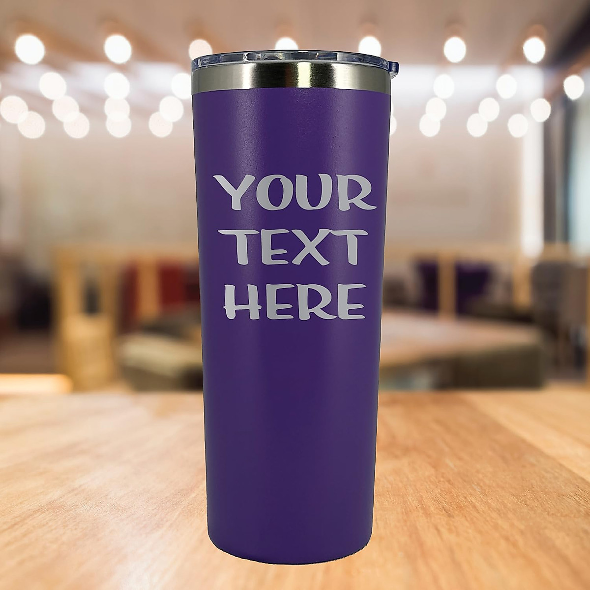 Personalized Add Your Custom Text Tumber - 22 oz Tumbler with Lid and Straw - Stainless Steel -Laser Engraved - Vacuum Insulated - Custom Tumbler -