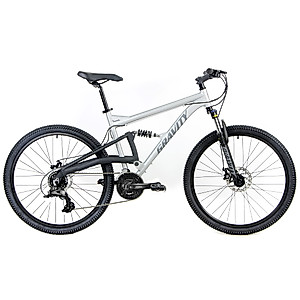 Gravity FSX 27.5 DLX24 Dual Suspension with Disc Brakes Mountain Bike 27.5 in 650b Wheels Ti Matt Gray (21 inch = Large/XLrg fits* 6'2" to 6'5")