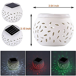 Solar Color Changing Garden Lamp - Waterproof Ceramic Patio Light