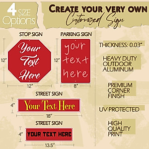 Custom Signs - Custom Street Signs 18" x 4" Personalized Gifts for Men, Outdoor Aluminum Metal Sign, Road Signs, Man Cave, Personalized Street Signs