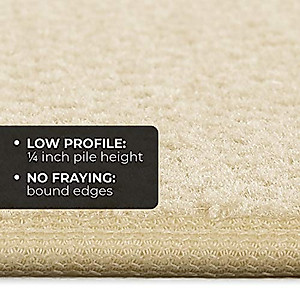 House, Home and More Skid-Resistant Carpet Indoor Area Rug Floor Mat - Ivory Cream - 3 Feet X 3 Feet