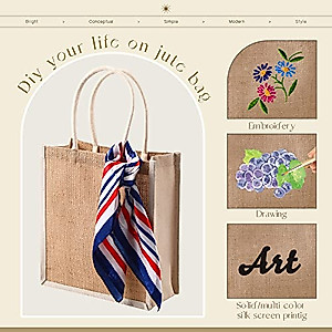 16 Pack Burlap Tote Gift Bags Burlap Beach Bags with Soft Handles Heavy Duty Multipurpose Jute Shopping Bags for Groceries Jute Tote Bags for Women Shopping DIY Pool Beach Trip Bridesmaid Wedding