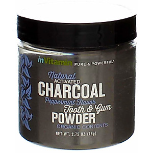 Whitening Tooth Powder with Activated Charcoal for Teeth and Gums (Cool Peppermint) - Safe on Enamel, Detoxifying, Plant-Based and Cruelty Free