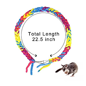 WishLotus Sugar Glider Toys, 3Pcs Multicolored Braided Ropes Small Animal Toys Colorful Climbing Rope for Parrot, Sugar Gliders, Hamster, Guinea Pig, Squirrel, Ferret, Squirrel (3pcs)