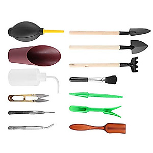 Kaufpart Garden Tools,13pcs Mini Garden Hand Tools Outdoor Bonsai Planting Transplanting Flower Succulent Gardening Tools