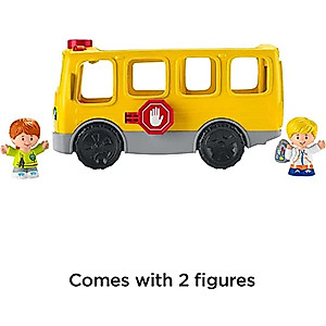 Fisher-Price Little People Musical Toddler Toy Sit with Me School Bus with Lights Sounds & 2 Figures for Ages 1+ Years