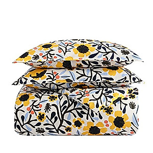 MARIMEKKO - King Duvet Cover Set, Cotton Percale Bedding with Matching Shams, All Season Home Decor (Mykero Multicolor, King)