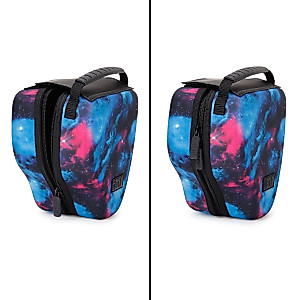 USA Gear DSLR Camera Sleeve with Molded EVA Hard Shell Camera Case Protection, Quick Access Opening, Padded Interior and Rubber Coated Handle-Compatible with Nikon, Canon, Olympus and More (Galaxy)