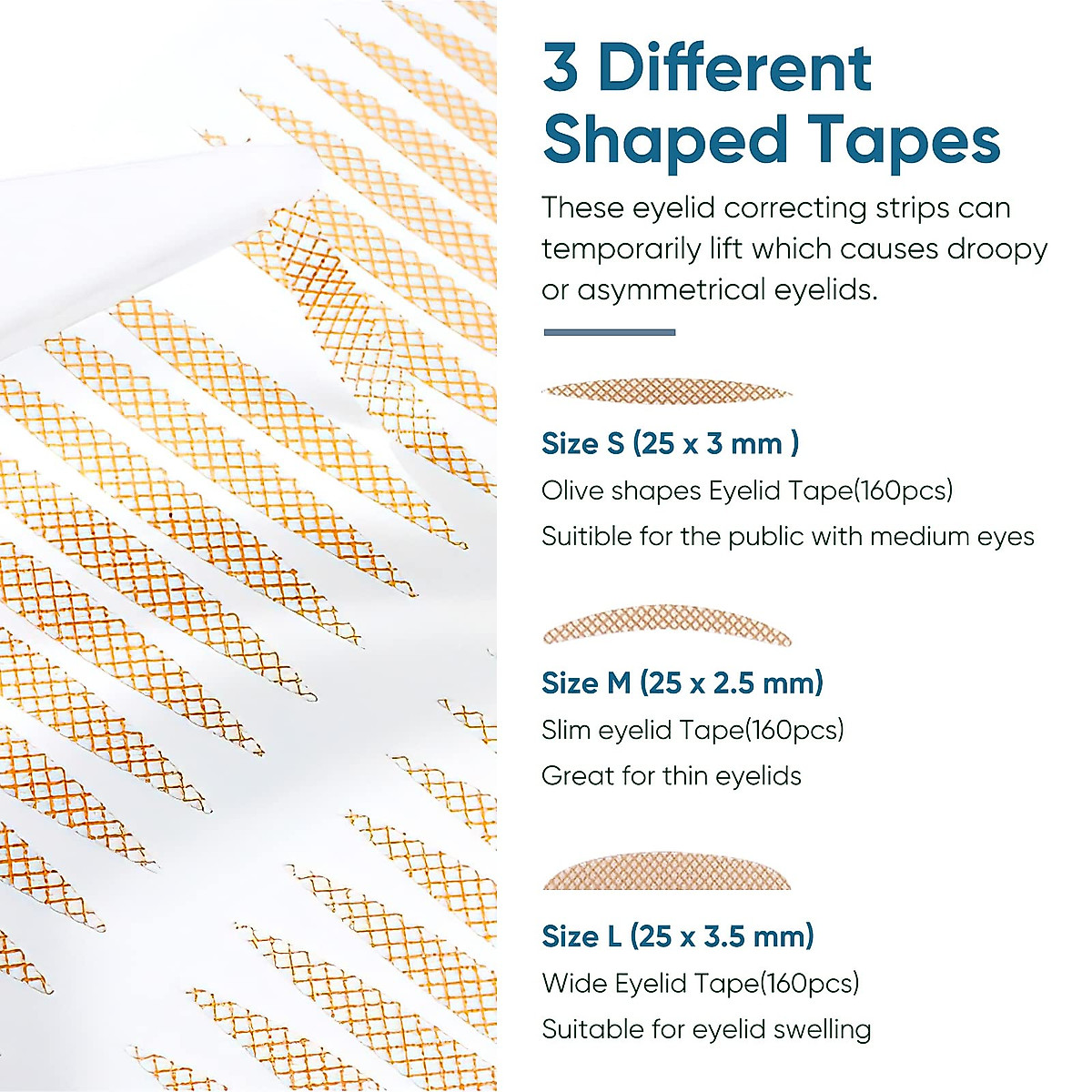 Senhorita Eyelid Tape, Invisible Double Lifter Strips with Fork Rods & Tweezers-ASDDDDF01