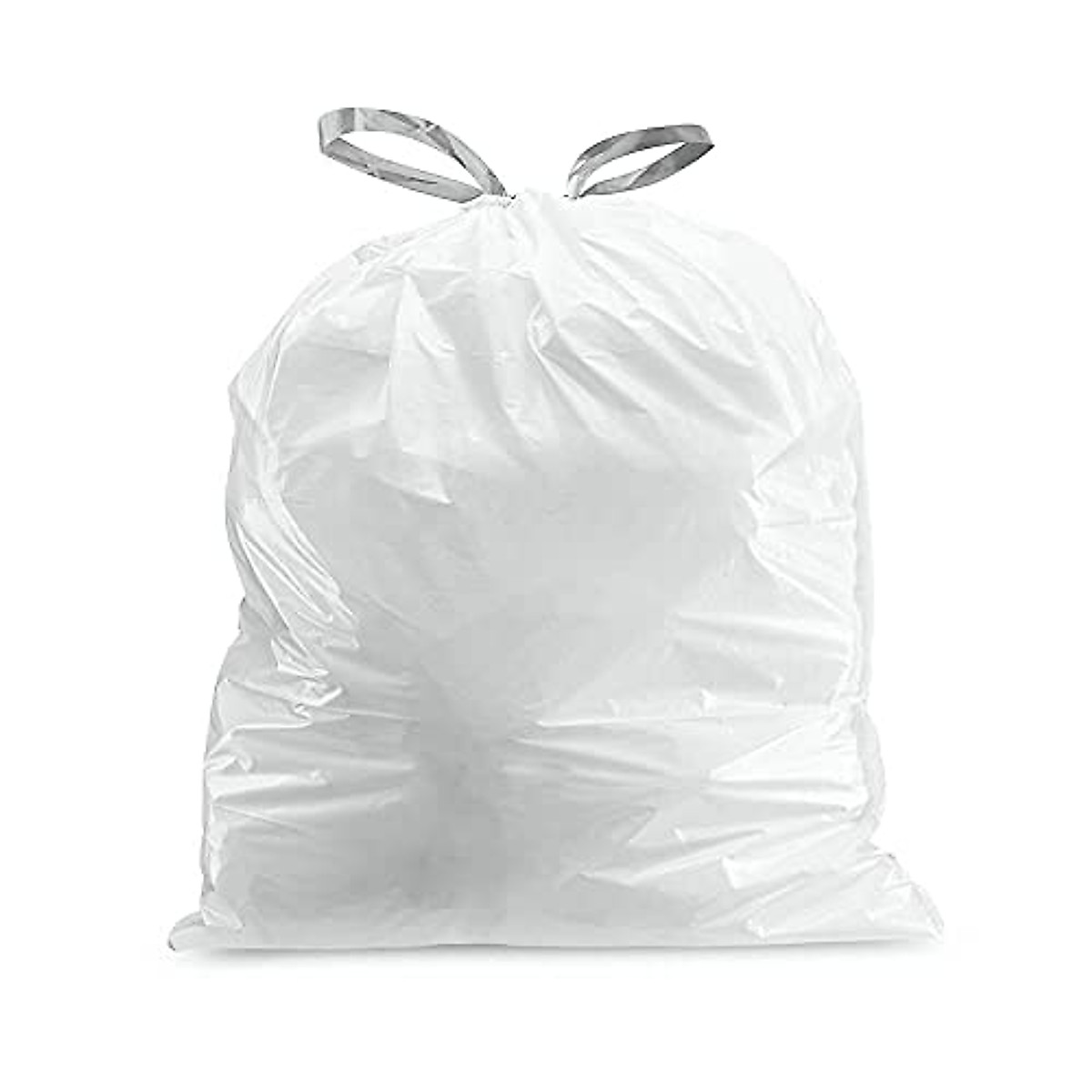Plasticplace simplehuman (x) Code V Compatible (100 Count) Drawstring Garbage Liners 4.2-4.8 Gallon / 16-18 Liter 14.75" x 28", White