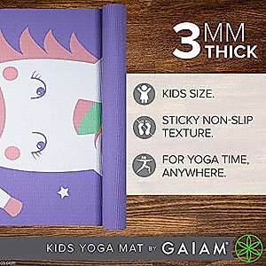 Gaiam Kids Yoga Mat Exercise Mat, Yoga for Kids with Fun Prints - Ideal for Babies, Active & Calm Toddlers and Young Children (60" L x 24" W x 3mm Thick) - Twinkle Toes