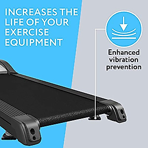 [6 Pack] Exercise Equipment Mat 4" x 4" x 0.5" Pads - Treadmill Mat for Carpet Protection - Protective Anti-Slip Treadmill Pad for Hardwood Floors & Carpets - Home Gym Accessories - Protect Floors
