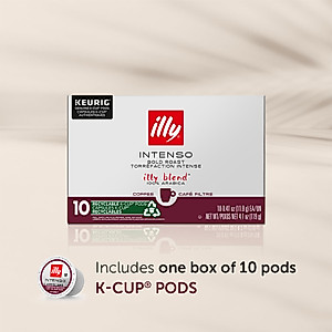 illy Coffee, Dark Roast, K-Cup for Keurig, 100% Arabica Bean Signature Italian Blend, Premium Gourmet Roast Single Serve Drip Coffee