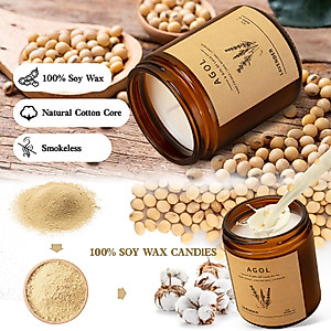 4 Pack Scented Candles for Home, 28 Oz 200 Hours Burn, Luxury Amber Jar Natural Soy Candles, Aromatherapy Candles Set, Candles Gift for Women Men Birthday Thanksgiving Christmas, Spa, Sleep,Yoga,Read