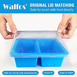 1 Pack Plastic Lids, Walfos Food Storage Container Lids Plastic Lid Square Food Storage Container Lid Suitable for Freezing Tray Set