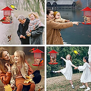 Metal Bird Feeders Cardinal Bird Feeder Retractable Birdfeeders Outside Hanging Garden Yard Outside Decoration 7 LB