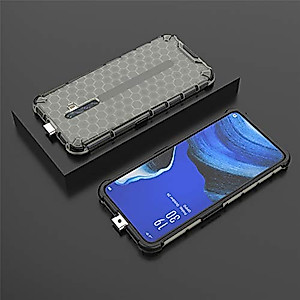 Oppo case for Oppo Reno2 Z Shockproof Honeycomb PC + TPU Case(Blue) (Color : Green)
