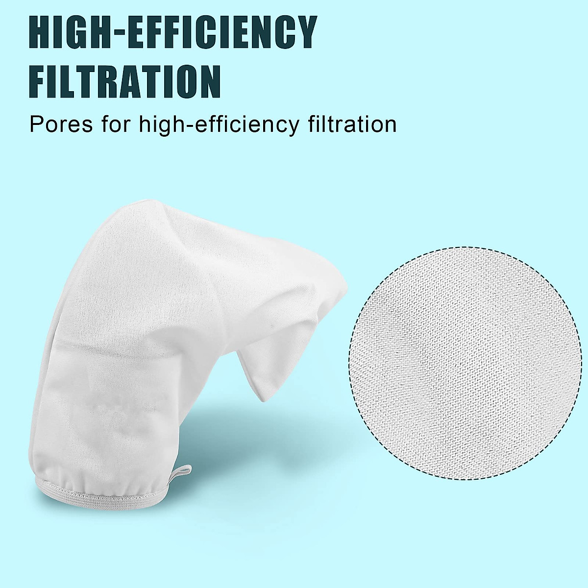 TOYMIS Handheld Pool Vacuum Filter for AIPER, Pool Cleaner Filter Bag Reusable Fine Mesh Replacement Bags Nylon Pool Leaf Vacuum Bag for Swimming Pool