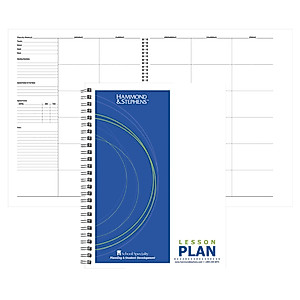 Hammond & Stephens Bardeen Wire-O Bound Lesson Plan Book, PolyIce Cover, 11 x 14 in, 6 Subjects, Green/Blue