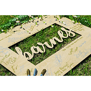 Wedding Guest Book Alternative Custom Laser Cut Name & Date - Hang This in your House After the Wedding USA Wedding Guestbook Ideal for Weddings and Bridal Showers! Guest Book for Wedding Reception