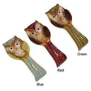 MSUIINT 3 Pieces Owl Spoon Rest, Ceramic Ladle Holder Utensil Rester Modern Farmhouse Spoon Holder, Cooking Utensil Dining Table Decoration for Kitchen Counter Dining Table Coffee Station