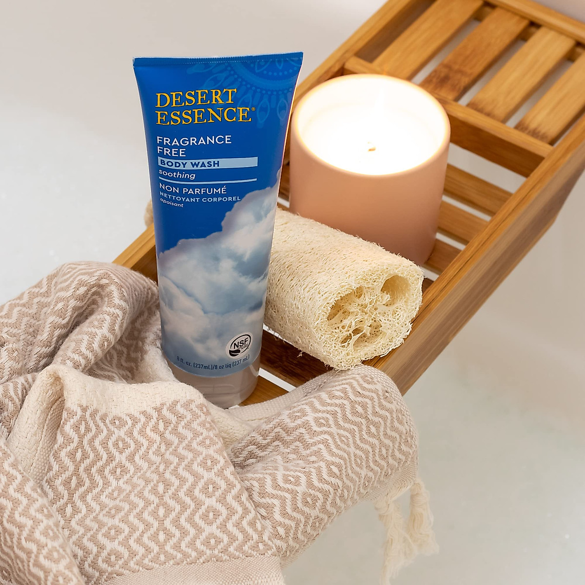 Desert Essence Fragrance Free Body Wash Sensitive Skin-Friendly Plant-Based Cleanser with Organic Aloe, Green Tea & Jojoba Oil - Nourishing Antioxidants - Vegan, Gluten-Free, Cruelty-Free - 8oz