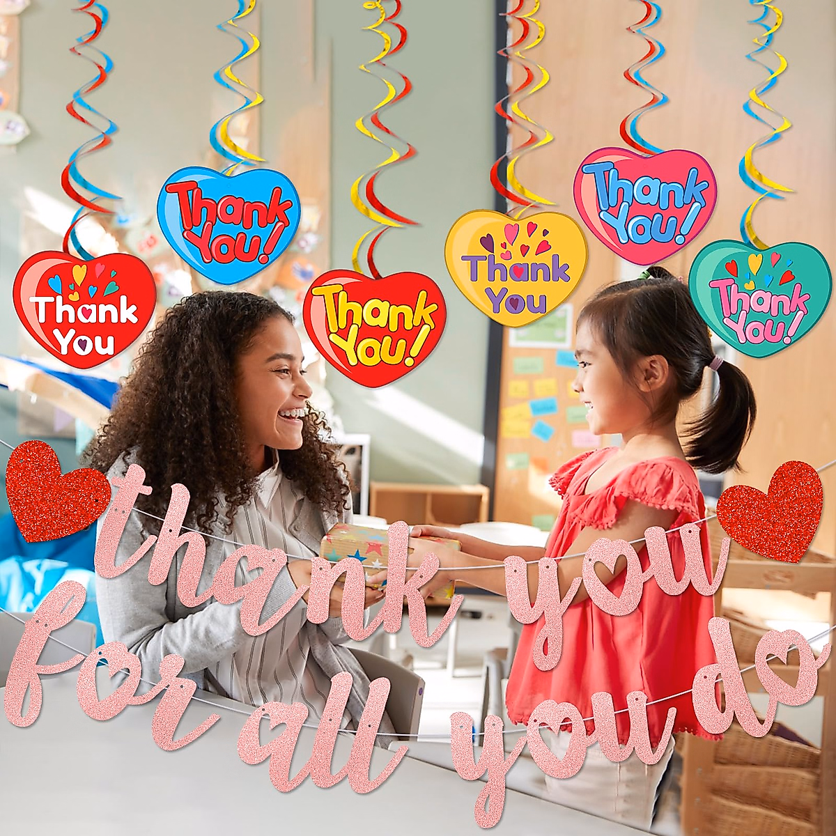 Rose Gold Thank You for All You Do Banner Thank You Teachers Banner Teacher Appreciation Banner Employee Appreciation Banner Teacher/Employee Appreciation Decorations