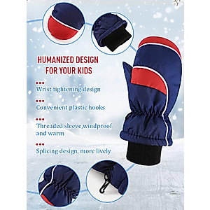 4 Pairs Kids Winter Snow Gloves Mittens Waterproof Warm Ski Gloves Windproof Children Ski Gloves for Boys Girls Cold Weather (Classic Style)