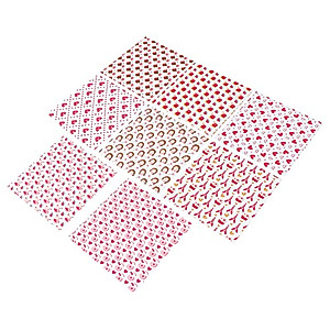 EXCEART Fabric Fabric 8Pcs Valentines Day Fabric Squares Heart Fabric Bundle Squares Valentines Sewing Patchwork for Holiday Anniversary Wedding Party Quilting Quilted