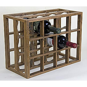 Victoria Wine Rack 12 Bottles Solid Pine Pecan Stain (Pecan)