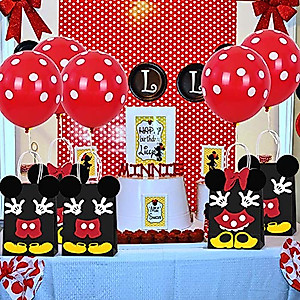 100pcs Red and White Polka Dots Balloons 12inch Large Polka Dot Latex Party Strawbetty Mouse Balloons for Wedding Birthday Party Festival Decoration Halloween Christmas New Year Supplies