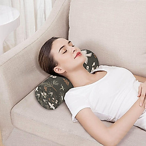 JUNZAN Christmas Time Bed Bolster Pillow Neck Roll Pillow Case Soft Round Pillow for Pillow Neck Support Side Sleeper Round Foam Cushion