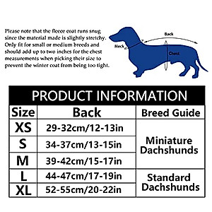 Dachshund Coats Waterproof, Perfect for Dachshunds, Sausage, Weiner Dog Winter Coat with Padded Fleece, Puppy Snowsuit with Adjustable Bands and High Vis Reflective Trim - Navy - XS