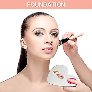 Necitorix Mixing Palette, Stainless Steel Makeup Foundation Mixing tray, Makeup Tool for Mixing Nail Gel Polish, Cosmestic (Heart Small)