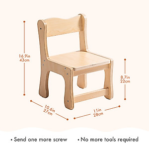 ROBUD Wooden Toddler Chair Wood, Kids Chair Set of 2, Sturdy Kids Chairs for Toddlers for Children Aged 3+, 250 Lbs Capacity Each Count