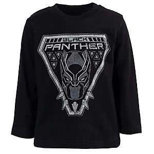 Marvel Avengers Black Panther Toddler Boys 2 Pack Long Sleeve Graphic T-Shirts Black Panther 5T