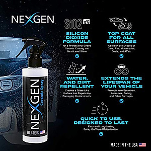 Nexgen Ceramic Spray Silicon Dioxide — Easy to Apply, Ceramic Coating Spray for Cars — Professional-Grade Protective Sealant Polish for Cars, RVs, Motorcycles, Boats, and ATVs — 16oz Bottle