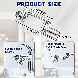 Universal Rotating Faucet, Splash Filter Faucet for Bedroom Face Washing, Gargle and Eye Flush Portable Washing