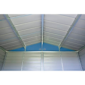 Arrow Shed Select 8' x 8' Outdoor Lockable Steel Storage Shed Building, Blue Grey