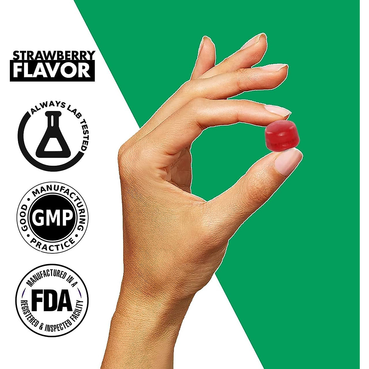 Happy Healthy Wellness Vegan Gummies Gelatine & Gluten Free Strawberry Flavor (30 Count) Made in USA for Adults