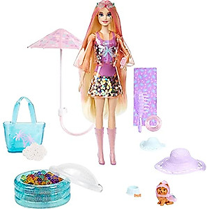 Barbie Color Reveal Doll with 7 Surprises, Color Change and Accessories, Palm Trees Series, styles may vary ​​​​