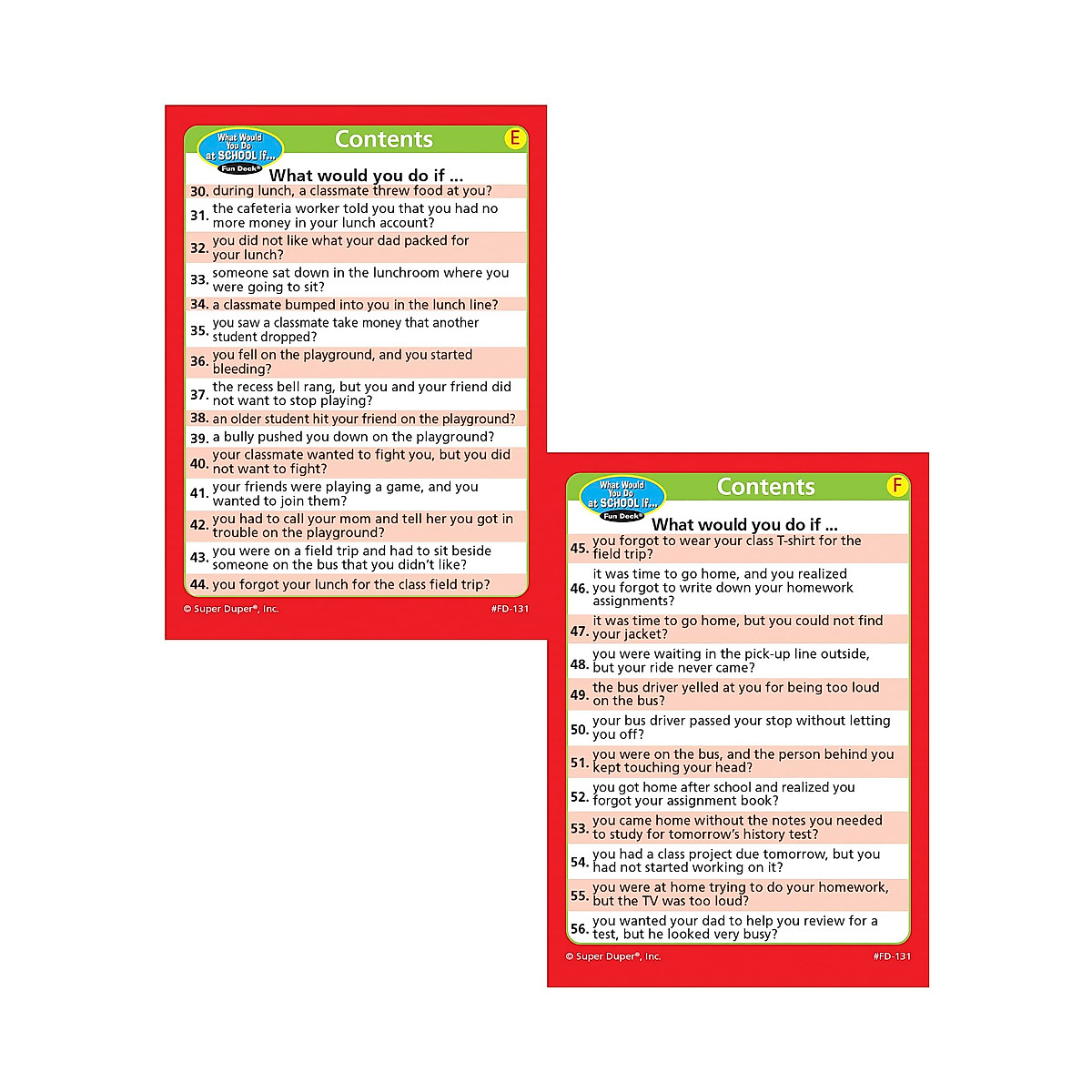 Super Duper Publications | What Would You Do at School If… Fun Deck | Social Skills Flash Cards | Educational Learning Materials for Children