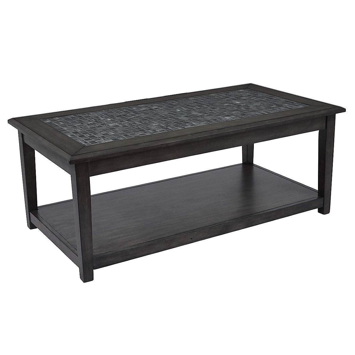 Jofran Grey Mosaic Cocktail Table, 48" W X 26" D X 19" H, Dark Finish, (Set of 1)