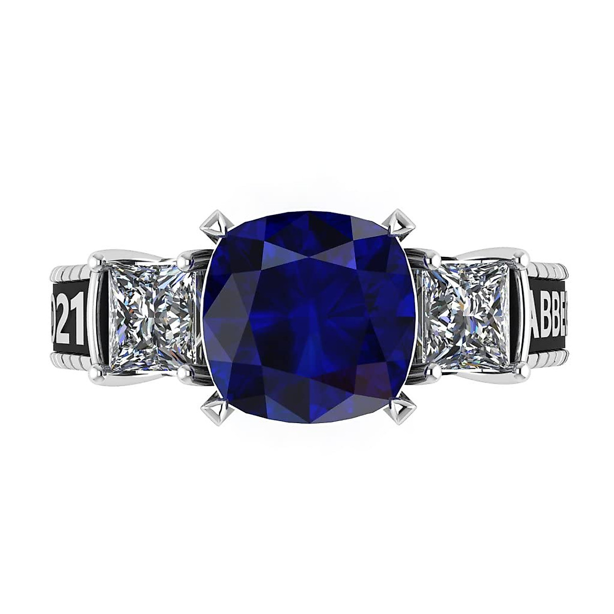 A2Z CUSTOM JEWELRY Fully Personalized Girl Class Ring For High School College University Graduation Ceremony Sterling Silver Ring