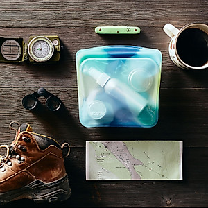 Stasher Reusable Silicone Storage Bag, Food Storage Container, Microwave and Dishwasher Safe, Leak-free, Bundle 4-Pack, Tie Dye