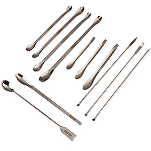 24 Pieces Stainless Steel Lab Spatula Micro Lab Scoop Stainless Steel Micro Spatula for Powders Gel Cap Filler